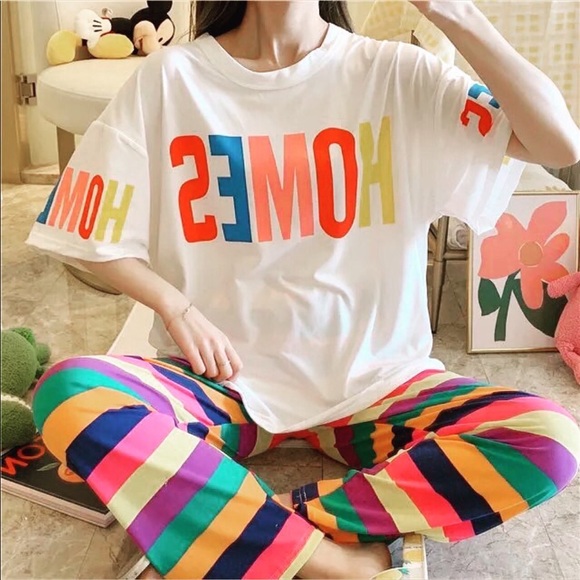 Intimates & Sleepwear | Printed Cartoon Milk Silk Pajama Set | Poshmark